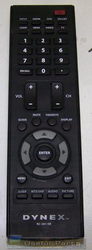 Dynex TV Remote Control RC-201-0B